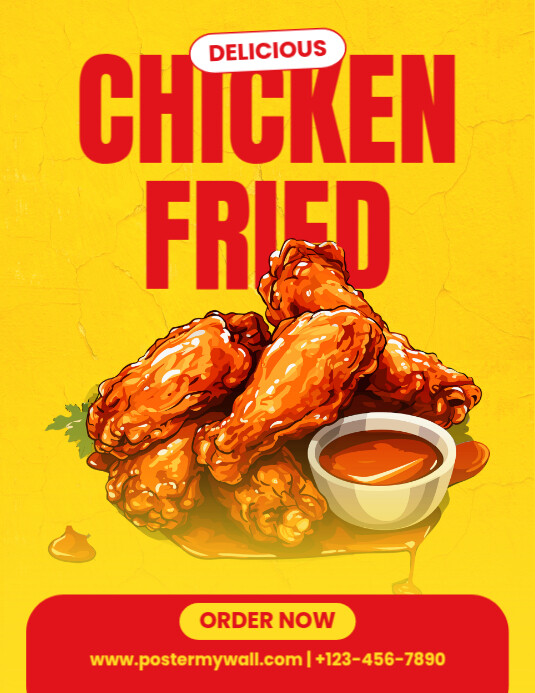 Copy of Yellow Modern & Minimal Fried Chicken Sale Offer Flyer (us Letter) | PosterMyWall