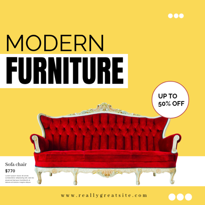 Yellow Modern & Minimal Furniture Sale Instagram Post Template ...