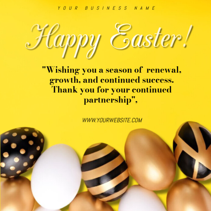Copy of Yellow Modern & Minimal Happy Easter Greetings Template ...