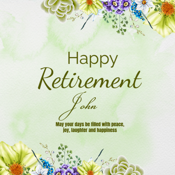 Yellow Modern & Minimal Happy Retirement Design Instagram Post Template ...