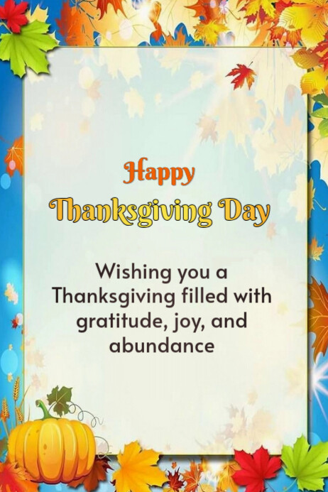 Yellow Modern & Minimal Happy Thanksgiving Day Poster Template ...
