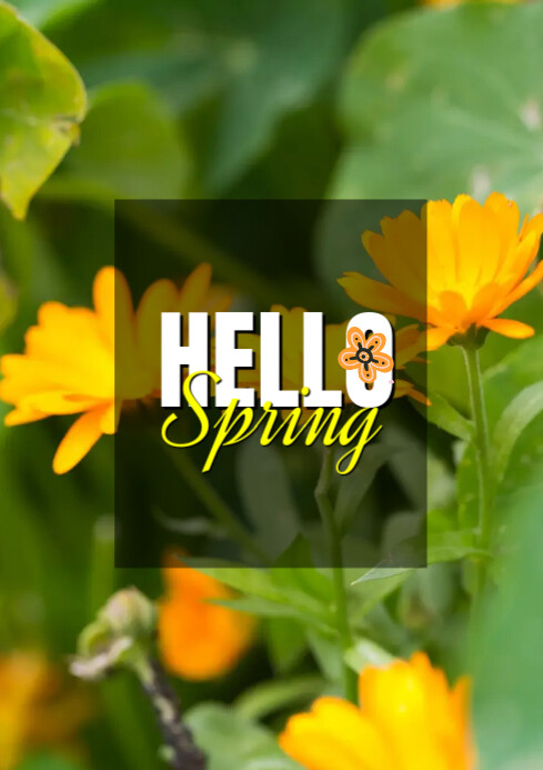 Copy of Yellow Modern & Minimal Hello Spring A1 | PosterMyWall