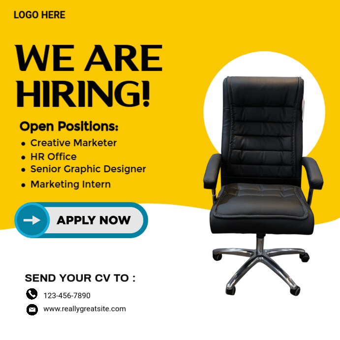 Copy of Yellow Modern & Minimal Hiring Instagram Post | PosterMyWall