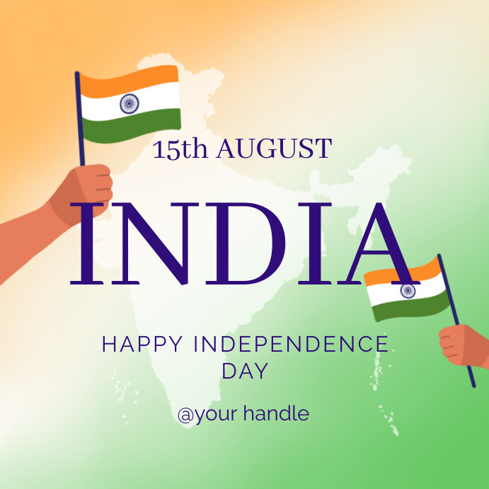 Modèle Yellow Modern & Minimal Independence Day Indi | PosterMyWall