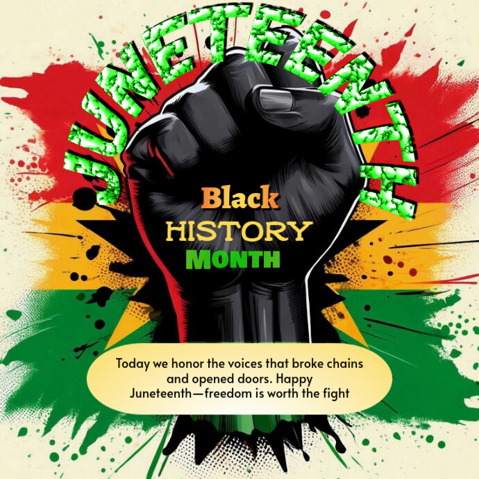 Copy of Yellow Modern & Minimal Juneteenth Post Logo | PosterMyWall