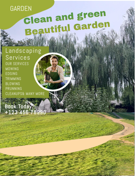 Yellow Modern & Minimal Landscaping Flyer (us Letter) Template ...
