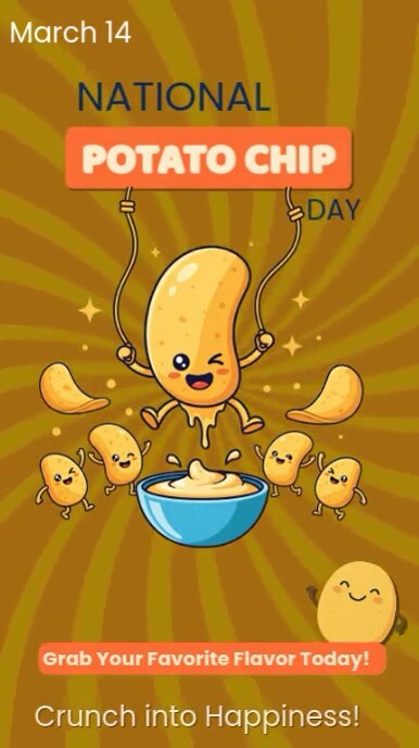 Copy of Yellow Modern & Minimal National Potato Chip Day Animated Video ...