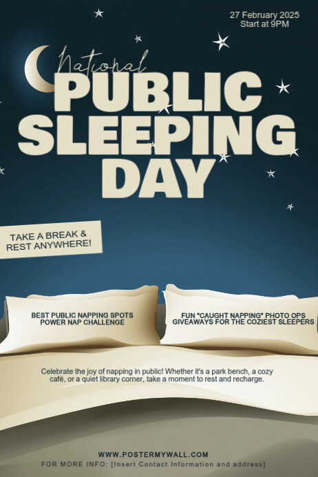 Copy of Yellow Modern & Minimal National Public Sleeping Day Event ...