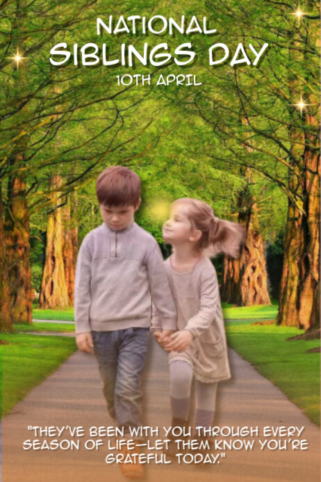 Yellow Modern & Minimal National Siblings Day Poster Template ...