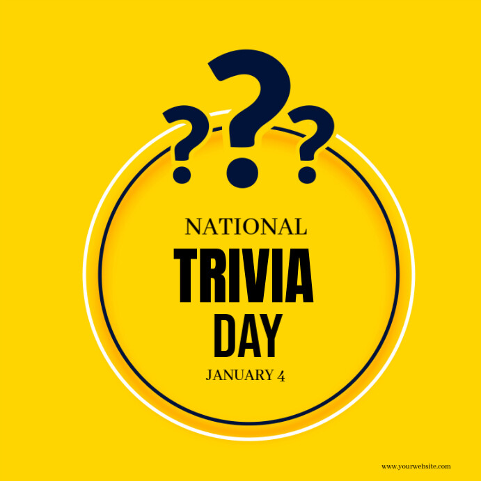 Yellow Modern & Minimal National Trivia Day Instagram Post Template ...