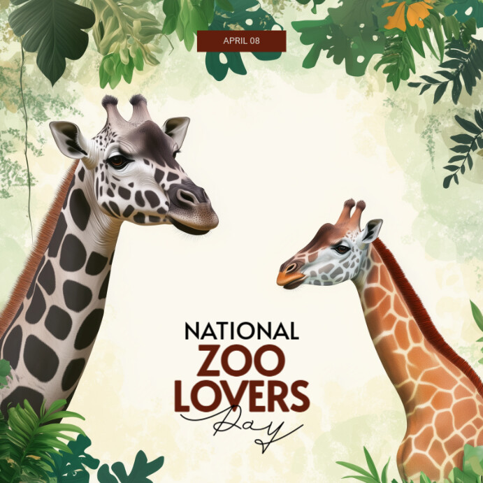 Yellow Modern & Minimal National Zoo Lovers Day Instagram Post Template ...