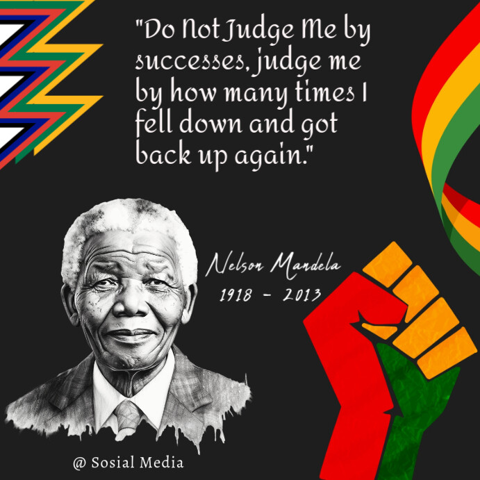 Yellow Modern & Minimal Nelson Mandela Quotes Instagram Post Template ...