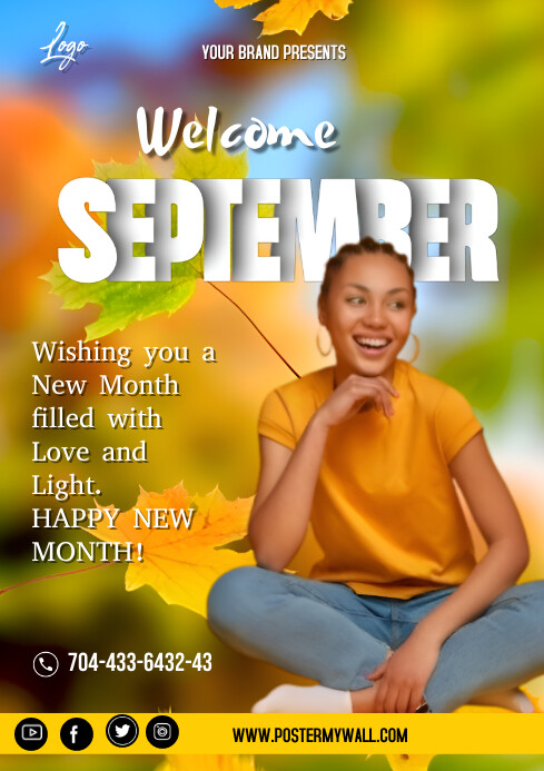 Copy of Yellow Modern & Minimal New Month September F | PosterMyWall
