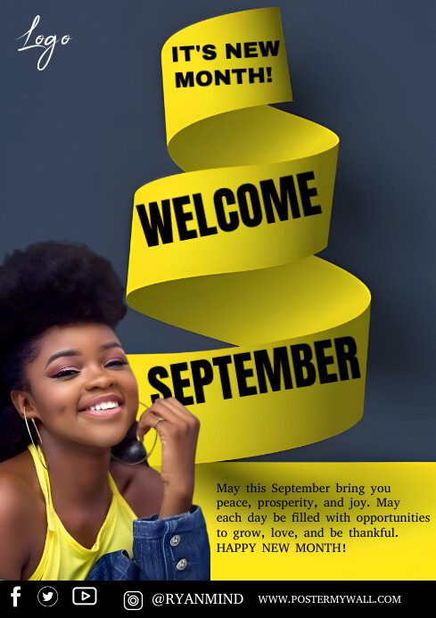 Copy of Yellow Modern & Minimal New Month September F | PosterMyWall