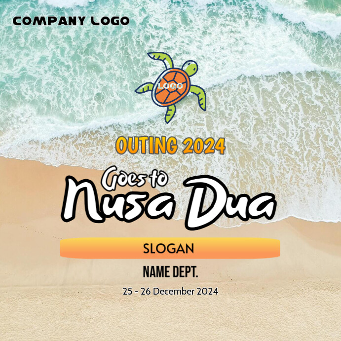 Yellow Modern & Minimal Orange Beach Outing Pos Instagram Template ...