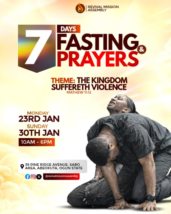 Copy of Yellow Modern & Minimal Prayer Service Flyer Instagram Portrait ...