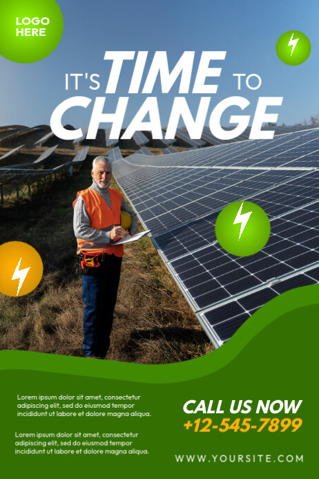 Yellow Modern & Minimal Renewable And Clean Solar Energy Poster ...