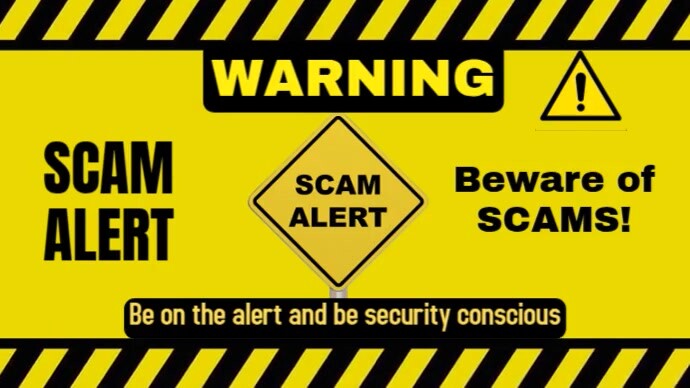 Yellow Modern & Minimal Scam Alert Sign Youtube Thumbnail Template ...