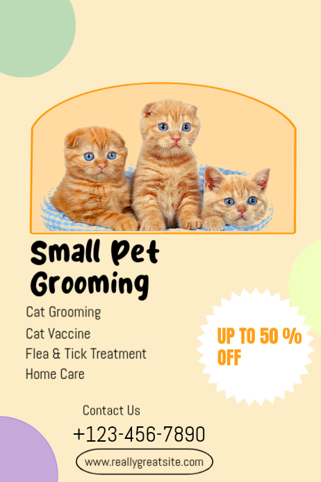 Plantilla de Yellow Modern & Minimal Small Pet Grooming Poster ...