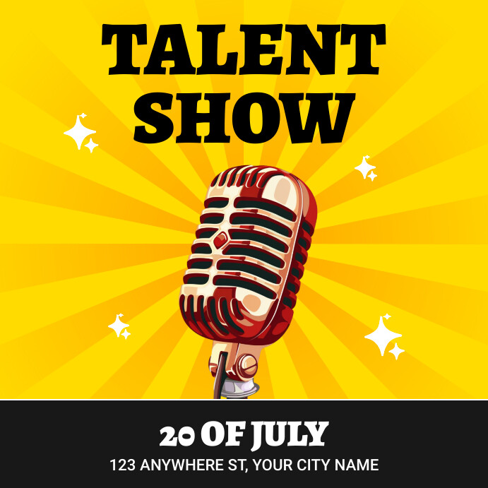 Plantilla de Yellow Modern & Minimal Talent Show Instagram | PosterMyWall