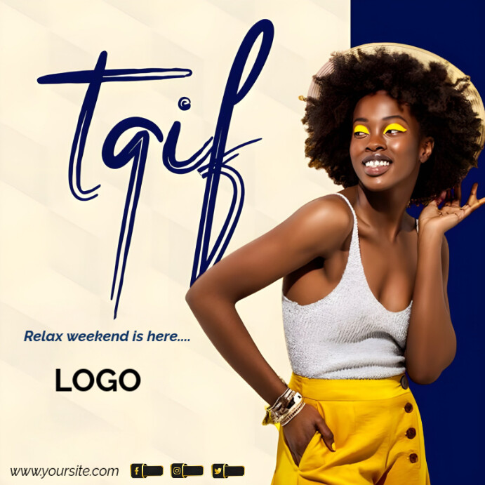 Copy of Yellow Modern & Minimal Tgif Instagram Post | PosterMyWall