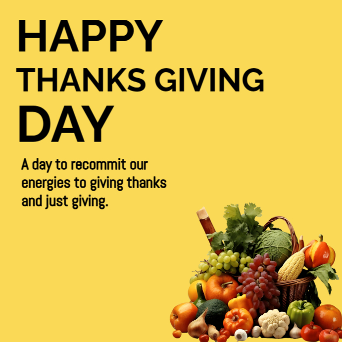 Yellow Modern & Minimal Usa Thanksgiving Day Dinner And Giving Poster ...