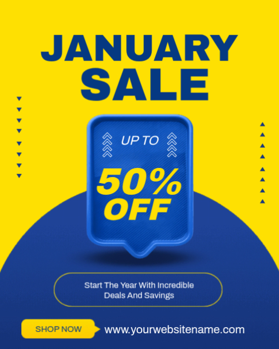 Yellow Modern & Minimal Vibrant January Clearance Sale Flyer Template ...