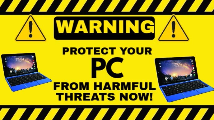 Plantilla de Yellow Modern & Minimal Warning, Pc Protection Youtube ...