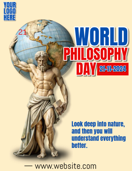 Copy of Yellow Modern & Minimal World Philosophy Day Flyer (us Letter ...