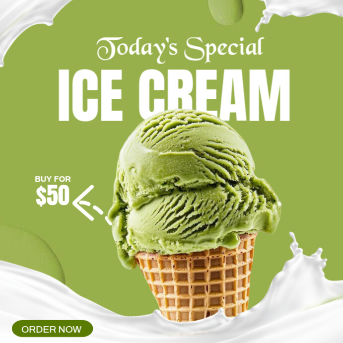 Yellow Modern & Minimal Ice Cream Promotion Template Instagram Post ...