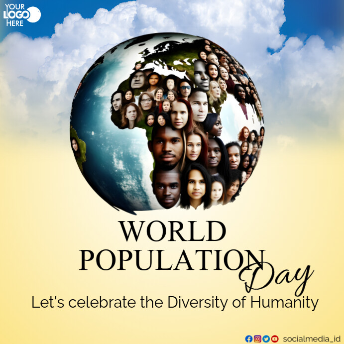 Plantilla de Yellow Modern & Minimal World Population Day Instagram ...
