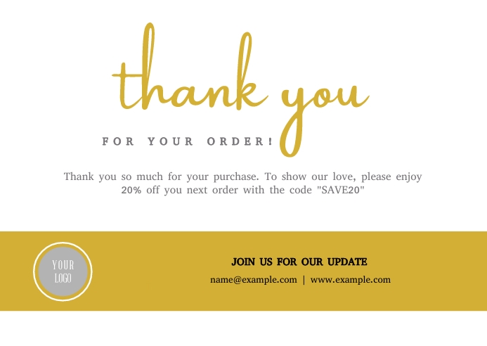 Copy of Yellow Modern Business Thank you Card | PosterMyWall