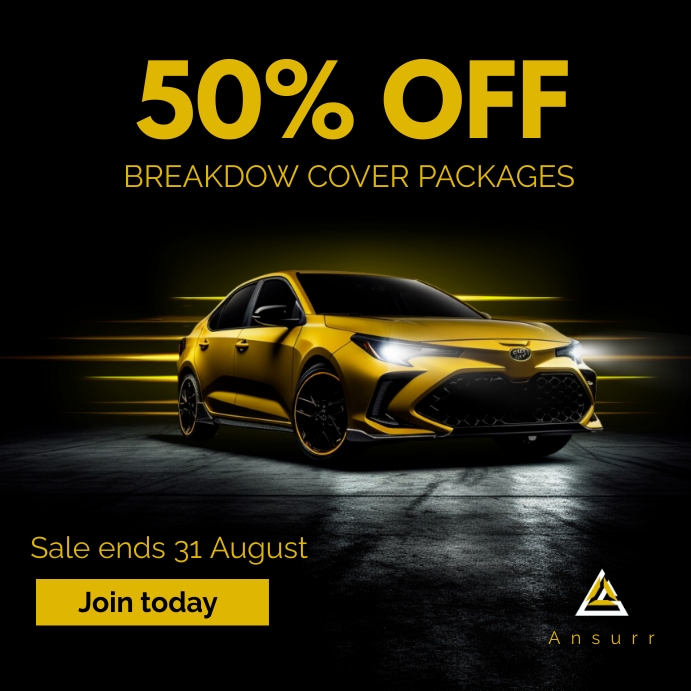 Modèle Yellow Modern Car Insurance instagram Post | PosterMyWall