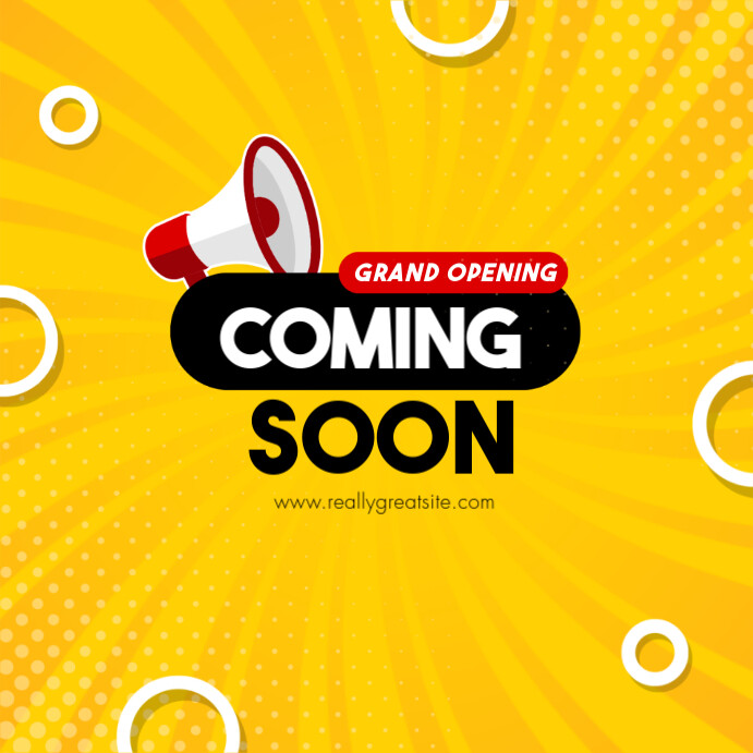 Yellow Modern Coming Soon Facebook Post Square Template | PosterMyWall