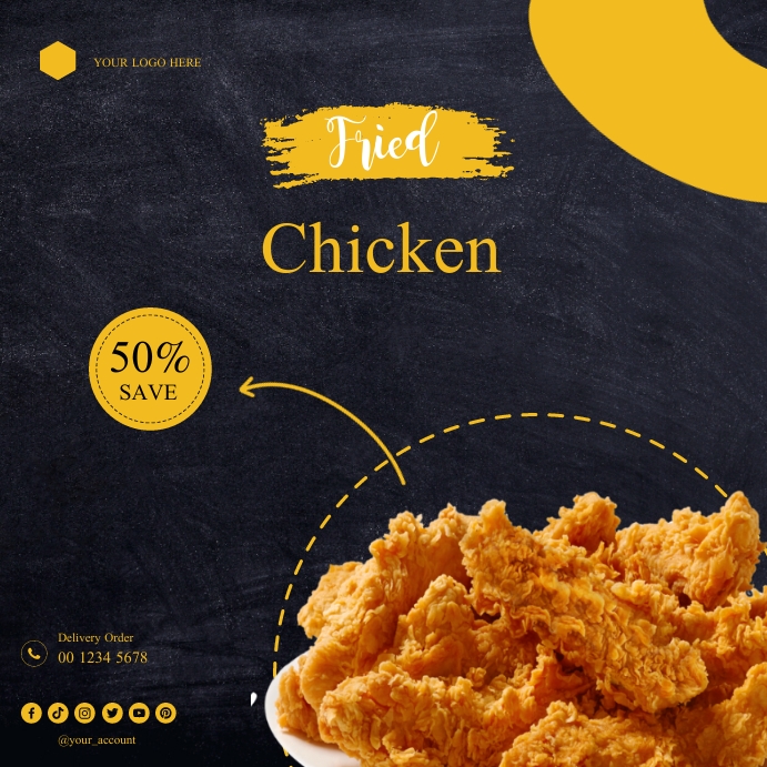 Yellow Modern Fast Food ADS TEMPLATE | PosterMyWall