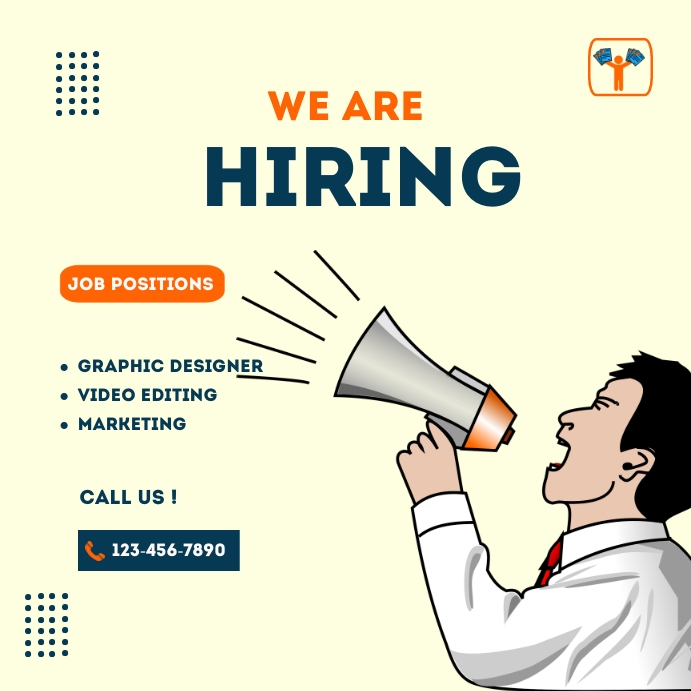 Yellow Modern Hiring Instagram Post Template | PosterMyWall