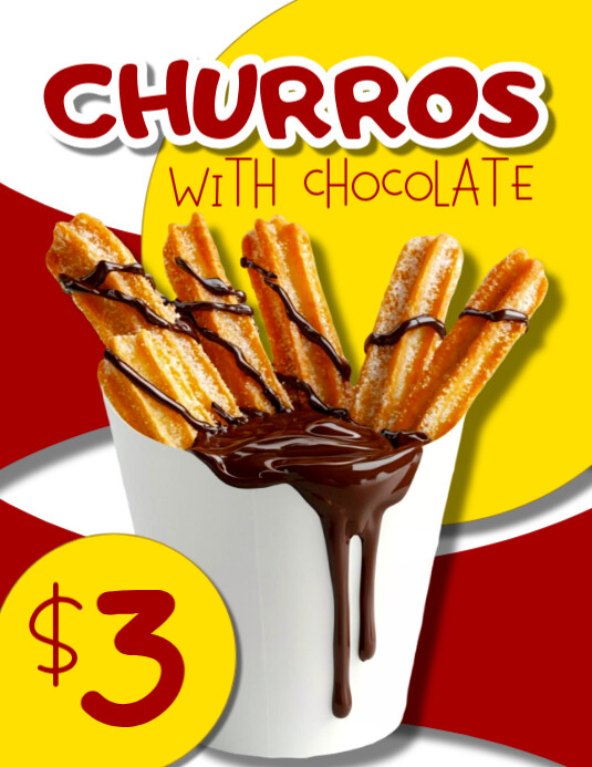 Copy of Yellow Moderno E Minimale Churros Volantino (us Letter ...