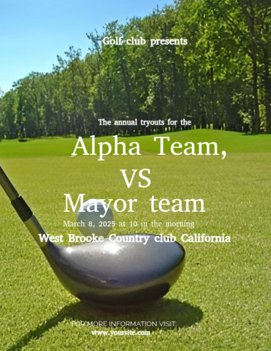 Copy of Yellow Neon Golf Club Tournament Poster Flyer (us Letter ...