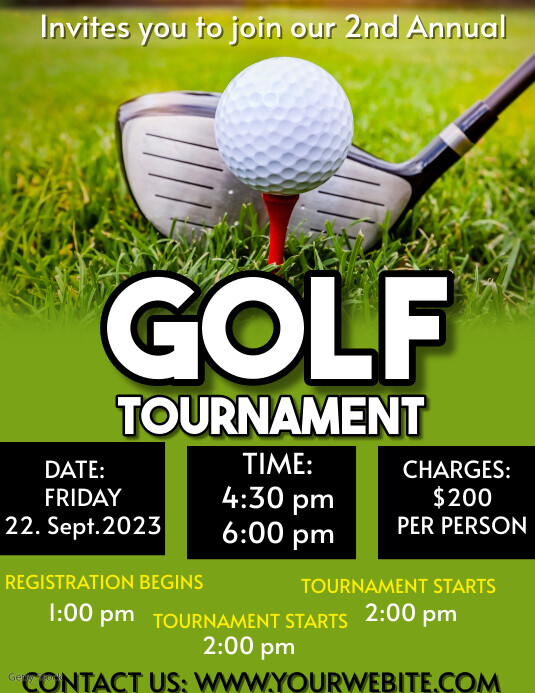 Copy of Yellow Neon Golf Tournament Flyer (us Letter) | PosterMyWall