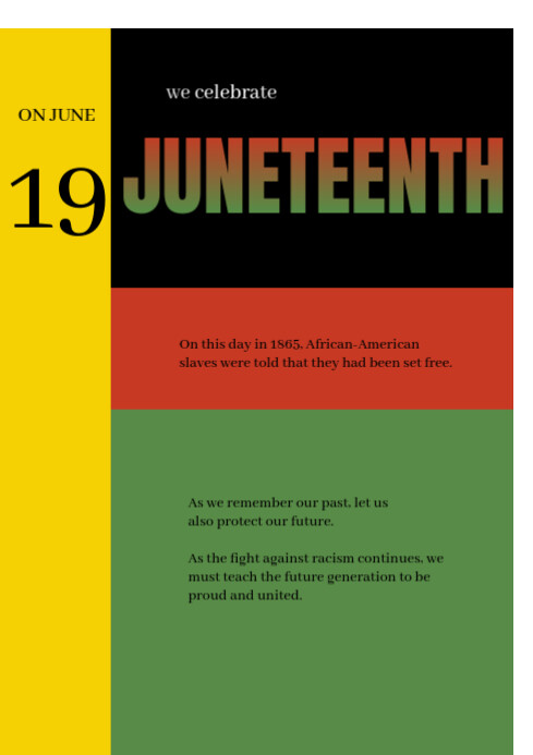 Yellow Neon Happy Juneteenth Day A4 Template | PosterMyWall