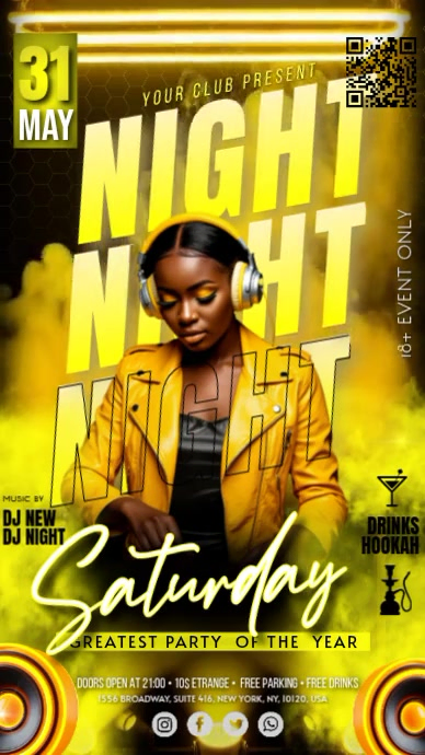 Nightclub Party Digital Display Template | PosterMyWall