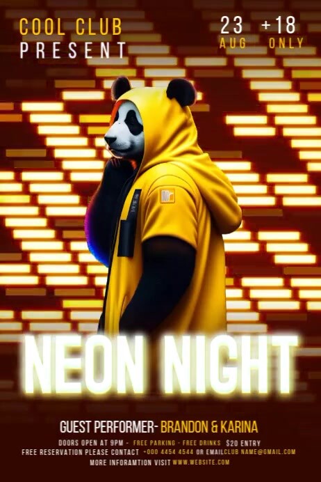 Yellow Neon Party Template | PosterMyWall