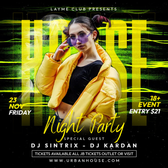 Copy of Yellow Neon Party Template | PosterMyWall