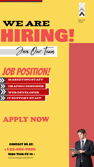 Plantilla de Yellow Neon We Are Wated A Jobless Persons Now Join Us ...