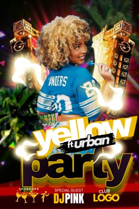 Copy of Yellow Night Party | PosterMyWall