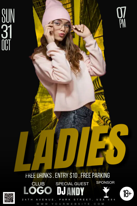 Plantilla de Yellow Night Party | PosterMyWall