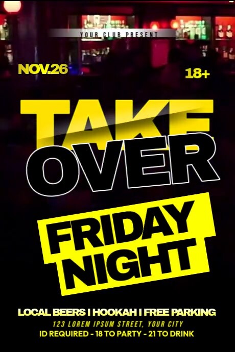 Copy of Yellow Night Party Video | PosterMyWall