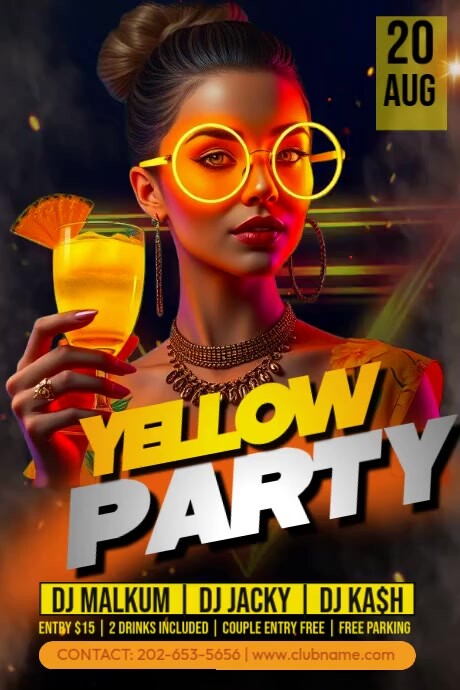 Plantilla de Yellow Night Party Video | PosterMyWall