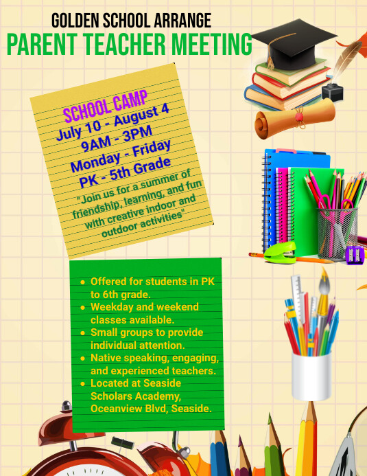Yellow Parent Teacher Meeting Flyer (us Lett Template | PosterMyWall