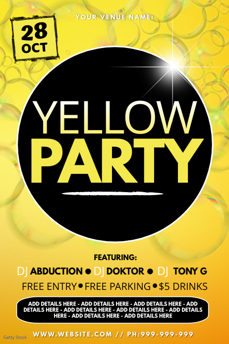 Copy of Yellow Party Poster | PosterMyWall